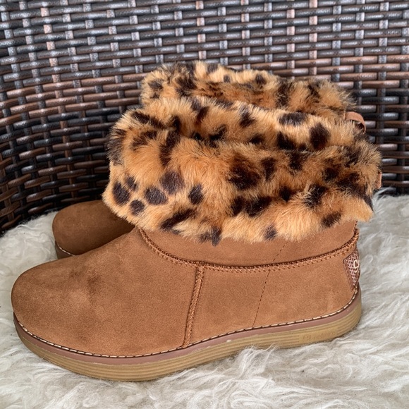Skechers | Shoes | Skechers Australia Leopard Print Lining Fur Boots ...